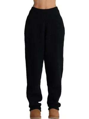 House Of Cb Bouclè Knit Tapered Pants - Black