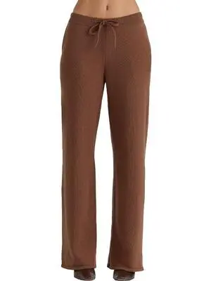 House Of Cb Chelsea Knit Straight-leg Pants - Chestnut