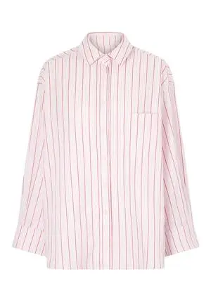 Faithfull The Brand Angelo Oversized Striped Cotton-poplin Shirt - Pink