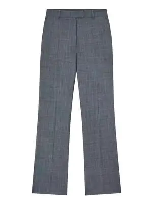 GANNI Mélange-effect Tailored Trousers - Grey
