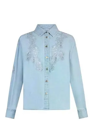 Liu Jo Denim Lace Shirt - Blue