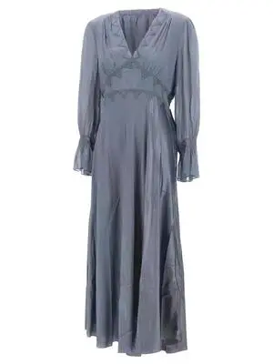 Rixo Arlena V-neck Midi Dress - Blue