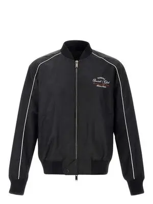 Iceberg Logo-detail Zip-up Bomber Jacket - Black