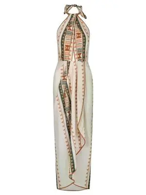 Johanna Ortiz Geometric-pattern Midi Dress - Neutrals