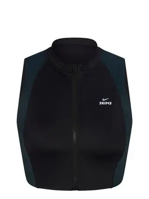 NIKESKIMS Shine Front-zip Bra 'obsidian/dark Teal - Black