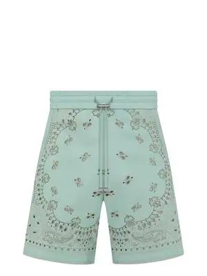 Amiri Leather Bandana Short - Green
