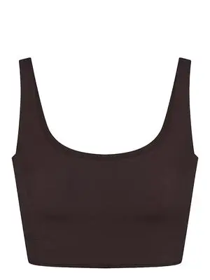 NIKESKIMS Shine Scoop Neck Bra Top - Brown
