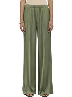 SEMICOUTURE Tailored Wide-leg Trousers - Green