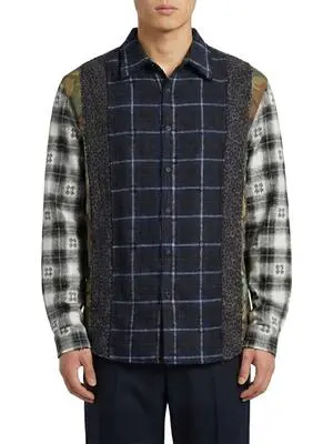 Amiri Tartan Camouflage Cotton Shirt - Blue
