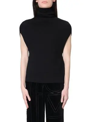 TOTEME Turtleneck Sleeveless Sweater - Black