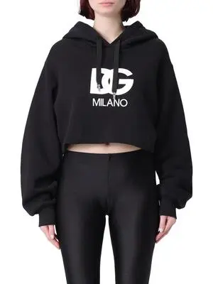 Dolce & Gabbana Cropped Logo Hoodie - Black