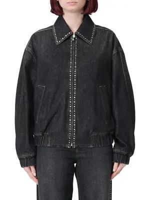 Versace Rhinestone Embellished Denim Jacket - Black