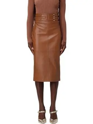 Elisabetta Franchi Leather Pencil Skirt - Brown