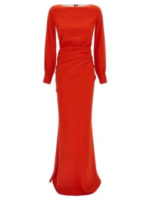 Elisabetta Franchi Long Sleeve Gown - Red