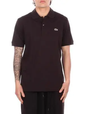 Lacoste Cotton Polo Shirt With Logo Brown