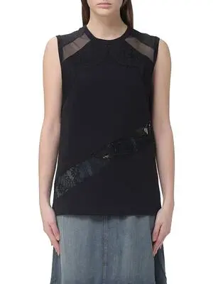 Pinko Lace Trimmed Sleeveless Top - Black