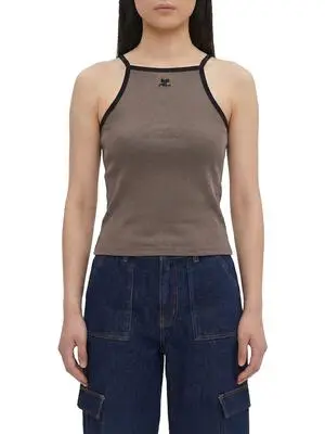 COURREGES Courrèges Cotton Top With Logo Grey