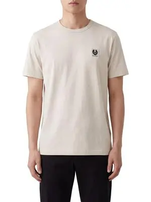 Belstaff Cotton T-shirt With Logo - Beige