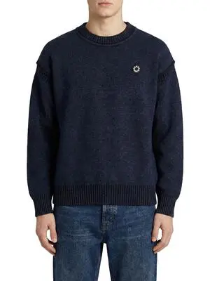 Kenzo Cotton Jumper With Contrast Logo - Black
