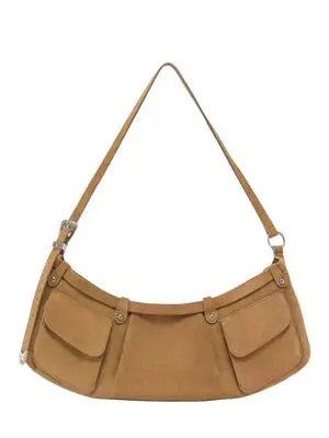 Pinko Pockets Leather Shoulder Bag - Brown