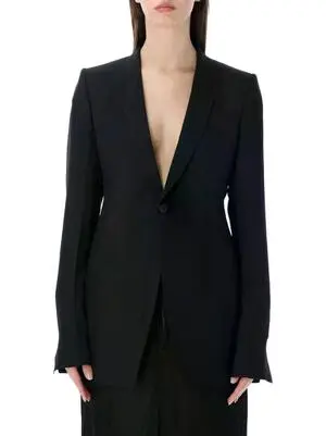 Rick Owens Button-fastening V-neck Blazer - Black