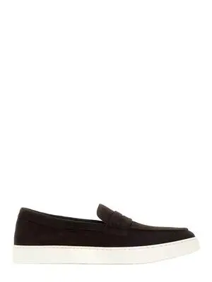 DOUCAL'S Penny Apron Leather Loafers - Brown