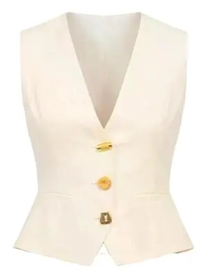 FRANCOISE PINTON - PARIS Anita Button Waistcoat - Neutrals