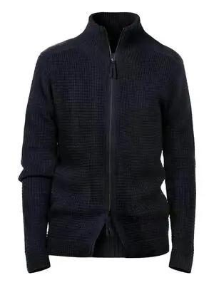 HANNES ROETHER Textured Zip Jacket - Blue