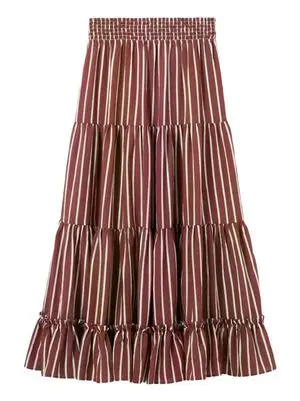 Claudie Pierlot Striped Maxi Skirt - Red