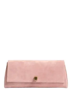 Khaite Audrey Suede Clutch - Pink