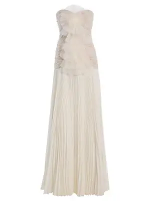 Alexis Seraphina Strapless Lace Maxi Dress White