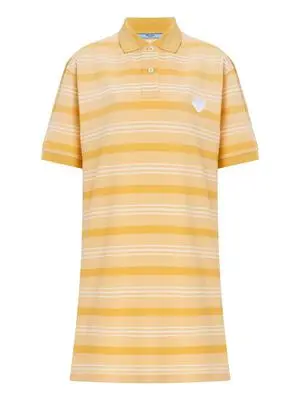 Prada Striped Cotton Piqué Mini Dress - Yellow