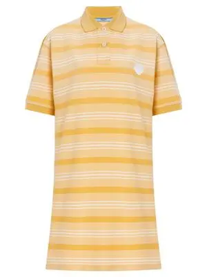 Prada Striped Cotton Piqué Mini Dress - Yellow