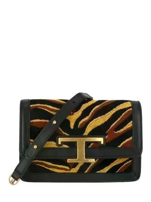 TOD'S Animal-print Shoulder Bag - Black