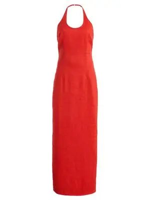 SIR. Elodie Linen-blend Midi Dress - Orange