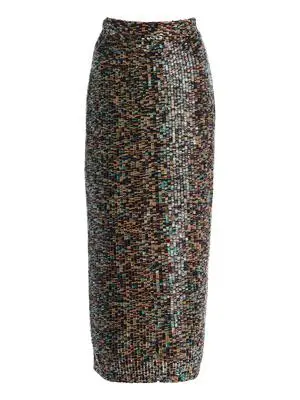 TWP Silk Sequined Midi Skirt - Metallic
