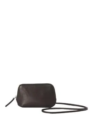 THE ROW Owen Wristlet Pouch - Ebony Brown