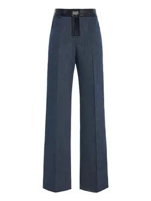 FERRAGAMO Cotton Denim Wide-leg Trousers - Medium Wash