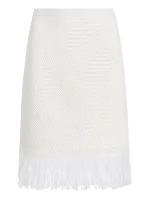FERRAGAMO Knee-length Wool Knit Skirt - White