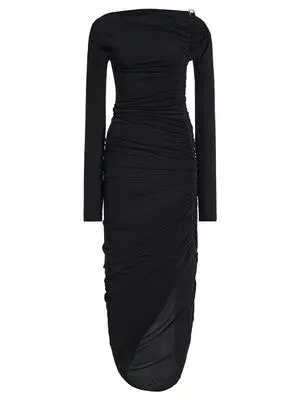FERRAGAMO Ruched Jersey-crepe Maxi Dress - Black