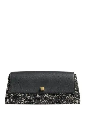 Khaite Audrey Raffia Clutch - Black/white