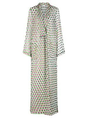 Dries Van Noten Covy Bis Polka Dot Silk Creponne Maxi Shirt - Multi