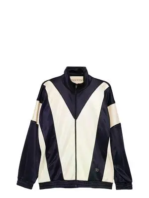 Valentino Garavani Logo-patched Zip-up Sweatshirt - Blue