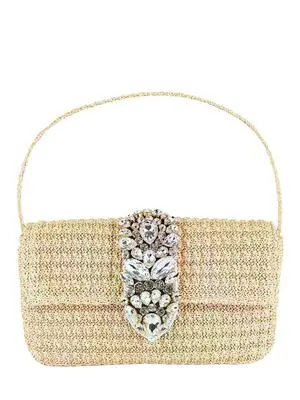 GEDEBE Habibi Crystal-embellished Shoulder Bag - Neutrals