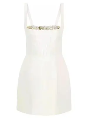 Rachel Gilbert Ludovica Floral Embellished Mini Dress - White