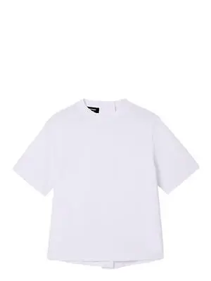 Whistles Relaxed-fit Buckle-embellished Cotton-jersey T-shirt - White