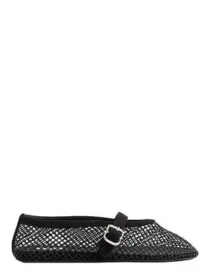 Alaïa Ballerina Mesh And Suede Ballet Flats - Black