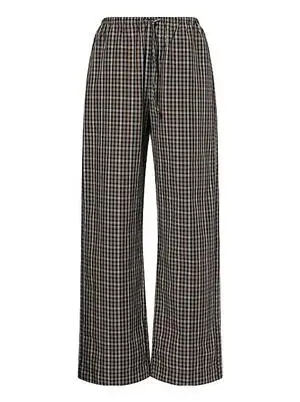 ROHE FRAMES Checked Cotton Trousers - Black Brown Check