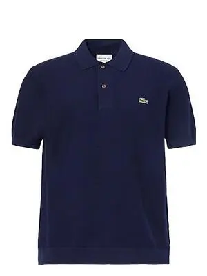 Lacoste Regular-fit Logo-patch Cotton Polo Shirt - Navy