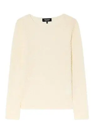 Whistles Long-sleeved Dobby Jersey Top - Cream